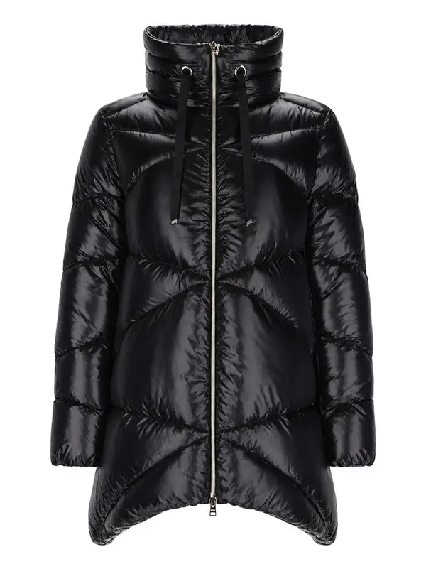 Herno Piumino Trapuntato Con Collo Alto - Black