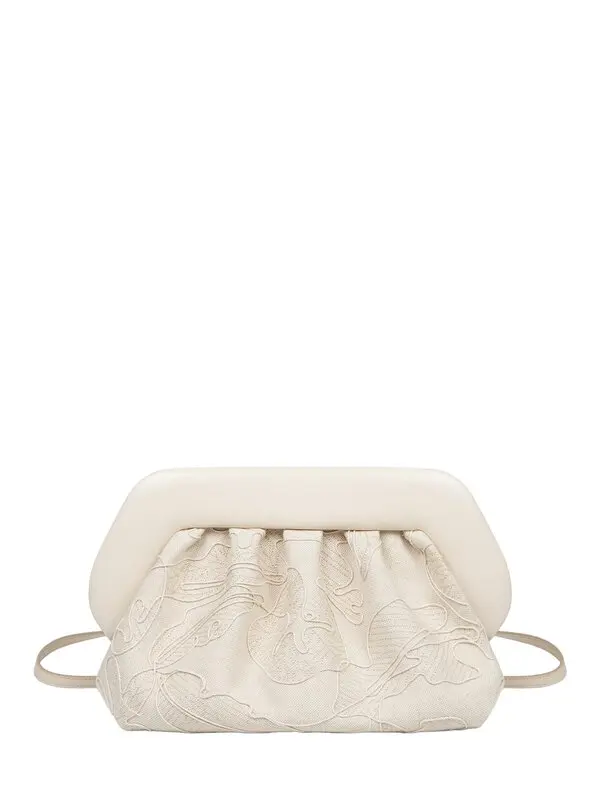 THEMOIRE Bios" Medium Embroidered Bag - Ivory