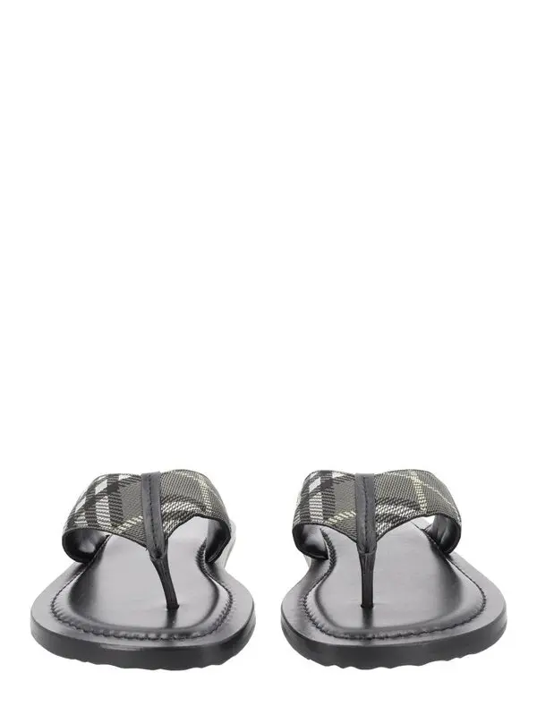 Burberry Plaid Strap Thong Sandals - Multicolour