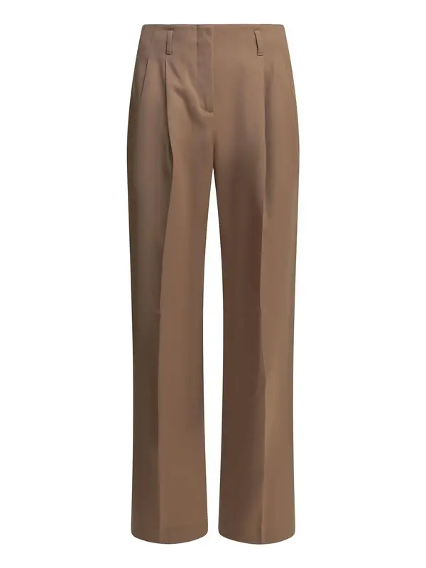 GOLDEN GOOSE Tailored Virgin Wool High-waisted Wide-leg Pants With Star Detail - Pink