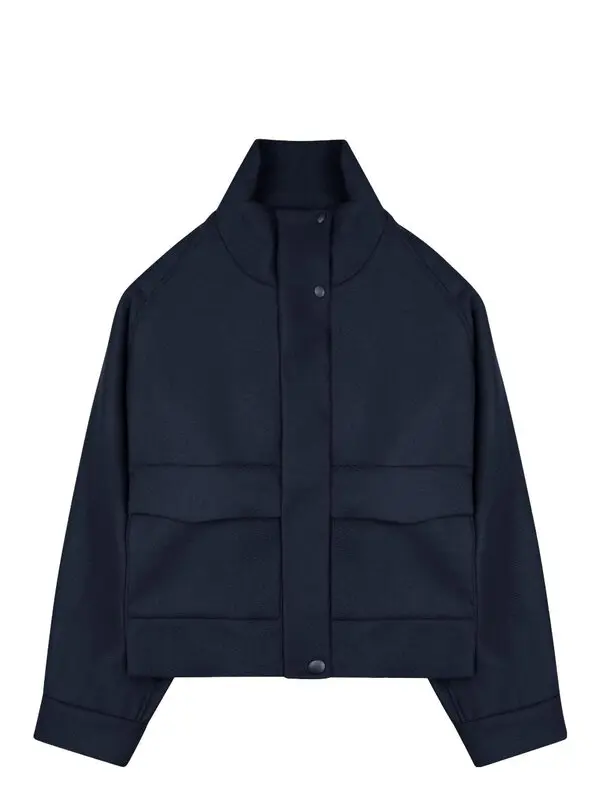 NINE:INTHE:MORNING Quilted Cropped Puffer Jacket - Blue