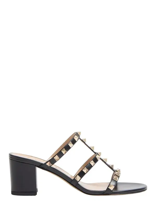 Valentino Garavani Rockstud Block Heel Sandals - Black