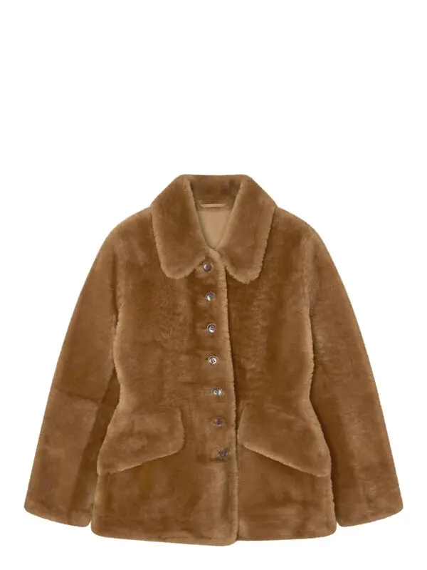 BY MALENE BIRGER Adeline Shearling Jacket - Toffee