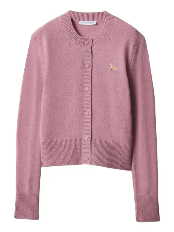 Maison Kitsuné Baby Fox Wool Cardigan - Pink