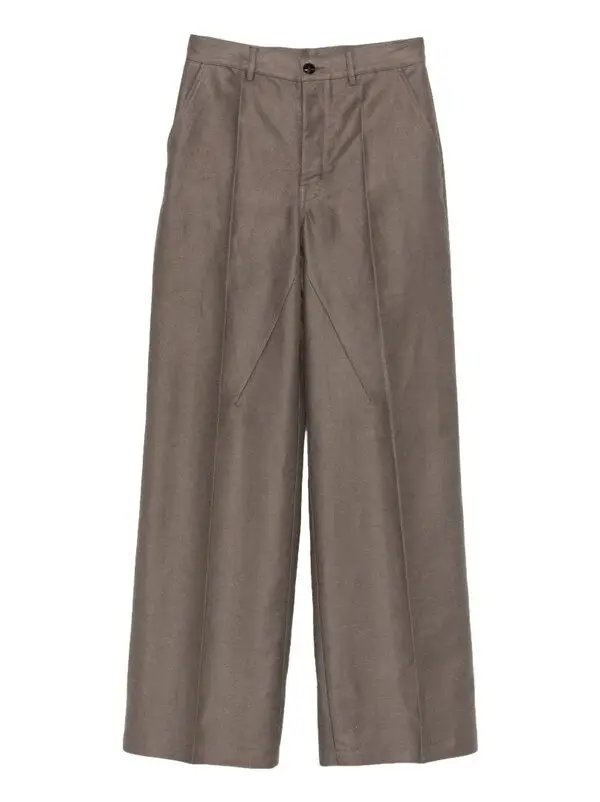 Rick Owens Cotton Blend Wide-leg Trousers - Grey
