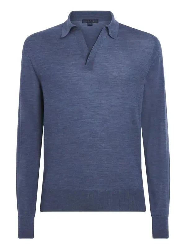 Sease Virgin Wool Polo Shirt - Navy