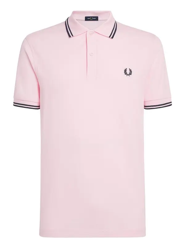 Fred Perry Cotton Twin Tipped Polo Shirt - Pink
