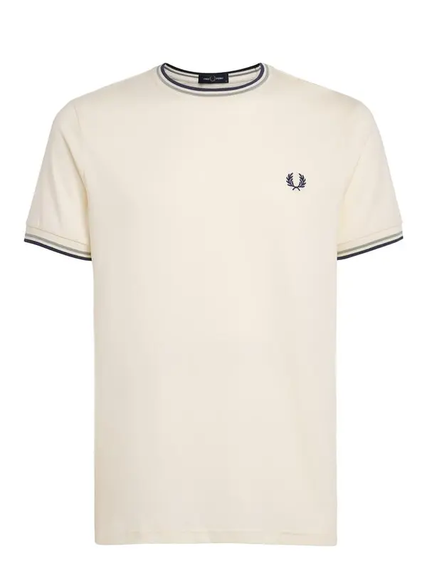 Fred Perry Cotton Twin Tipped T-shirt - Ivory