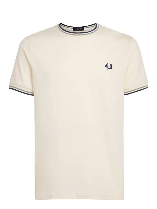 Fred Perry Cotton Twin Tipped T-shirt - Ivory