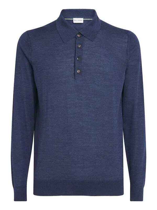 Pal Zileri Wool-silk Polo Shirt - Blue