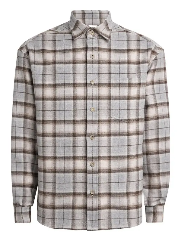 Pal Zileri Cotton Check Shirt - Brown
