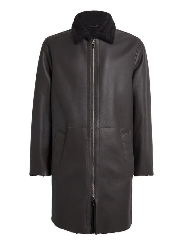 Pal Zileri Shearling Lined Long Coat - Brown