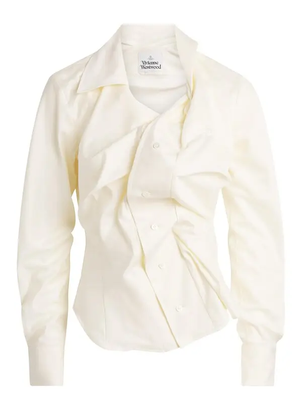 VIVIENNE WESTWOOD Asymmetrical Cotton Shirt - Ivory