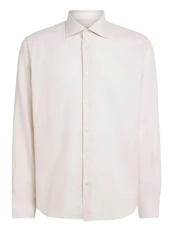 MAURIZIO BALDASSARI Cotton-lyocell Santini Shirt - Ivory