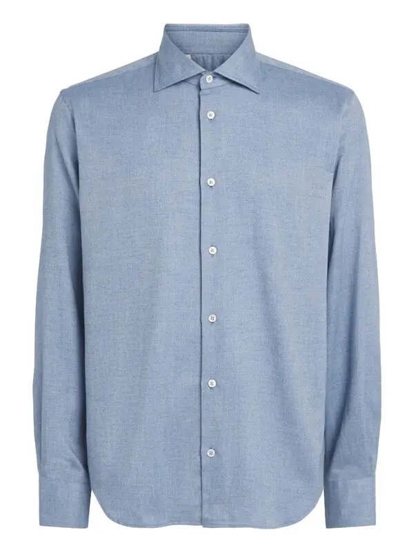 MAURIZIO BALDASSARI Cotton-lyocell Santini Shirt - Blue