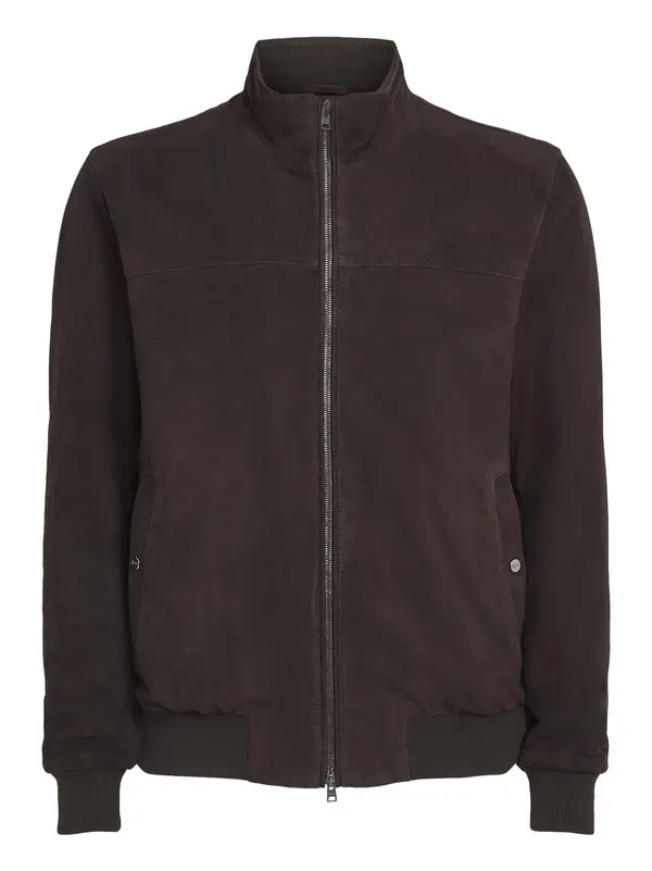 Herno Suede Bomber Jacket - Brown