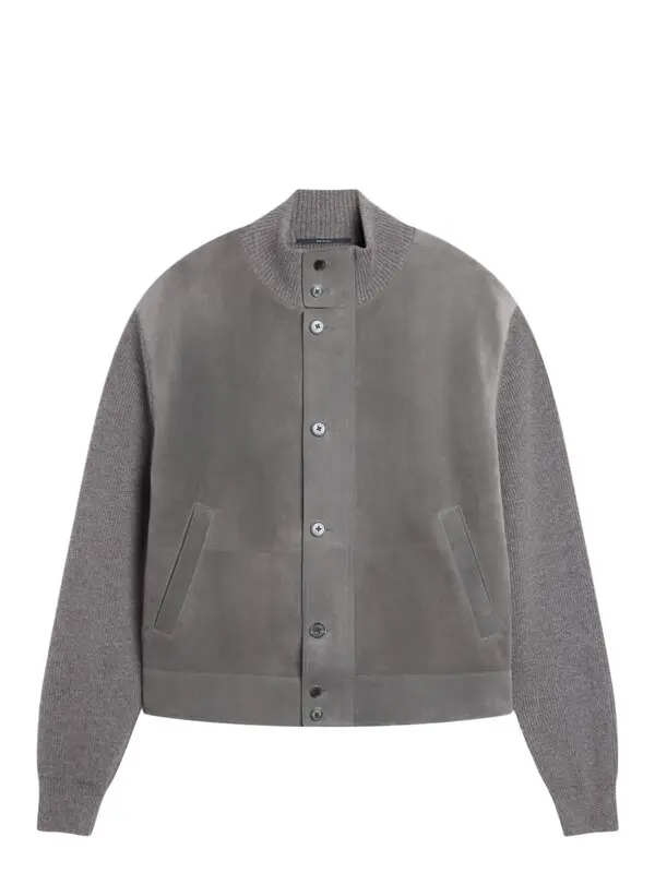 Dunhill Suede And Cashmere Bomber Jacket - Beige