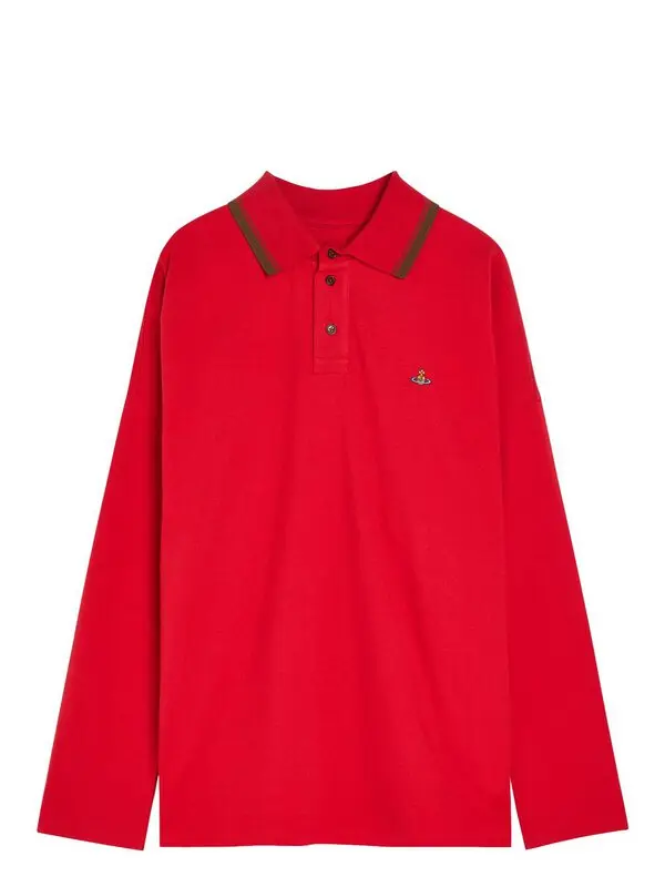 VIVIENNE WESTWOOD Oversized Piqué Cotton Polo Shirt - Red