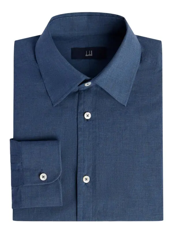Dunhill Cotton Chambray Formal Shirt - Blue