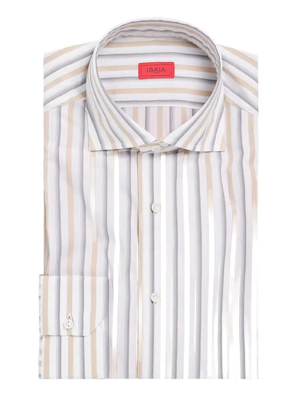 Isaia Egyptian Cotton Stripe Shirt - Blue