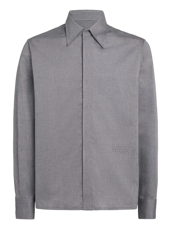 MAISON MARGIELA Cotton Concealed-placket Shirt - Black