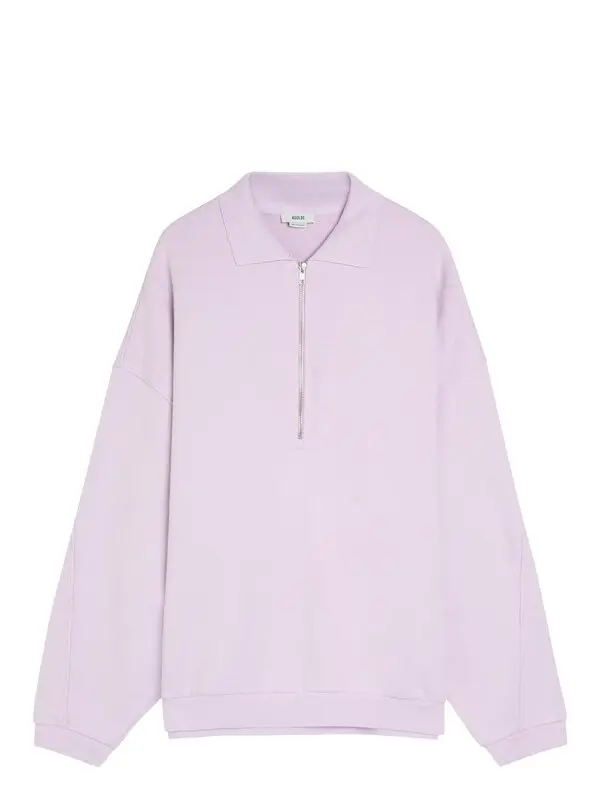 AGOLDE Pace Cotton Polo Sweatshirt - Pink