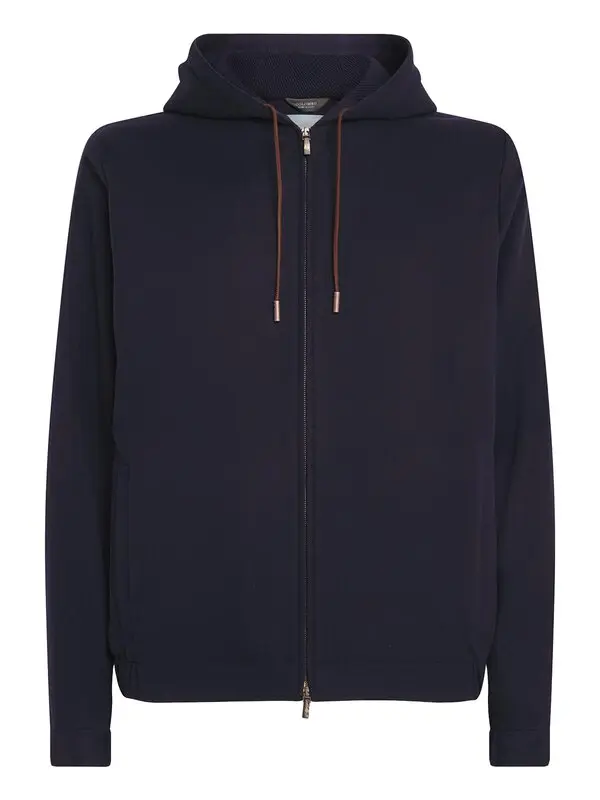 Colombo Wool Zip-up Hoodie - Navy
