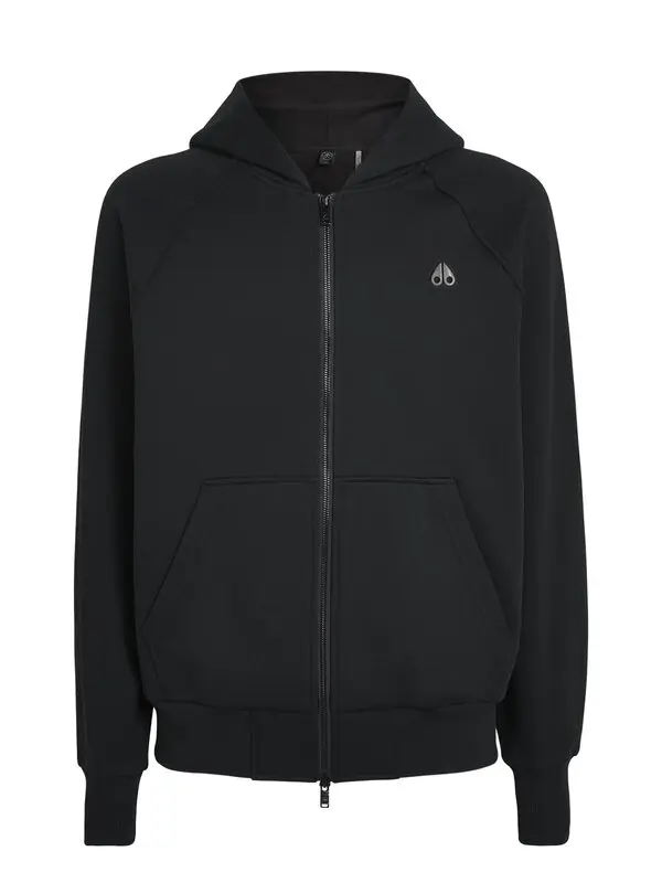 Moose Knuckles Logo Yul Zip-up Hoodie - Black