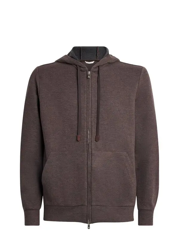 Marco Pescarolo Cashmere-blend Zip-up Hoodie - Brown