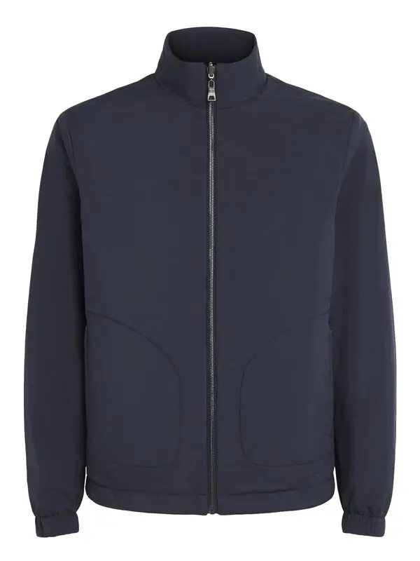 FIORONI CASHMERE Reversible Padded Virgin Wool Bomber Jacket - Navy