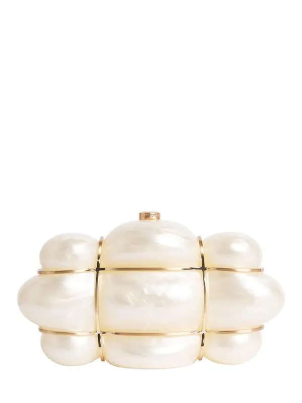 Cult Gaia Acrylic Bolla Clutch Bag - Ivory