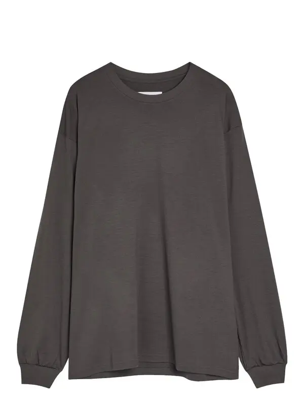 SSSTEIN Oversized Long-sleeve Wool T-shirt - Charcoal