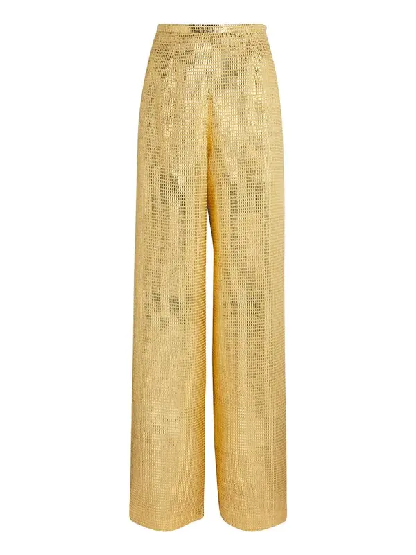 TALLER MARMO Marlene Sunrise Wide Leg Trousers - Gold