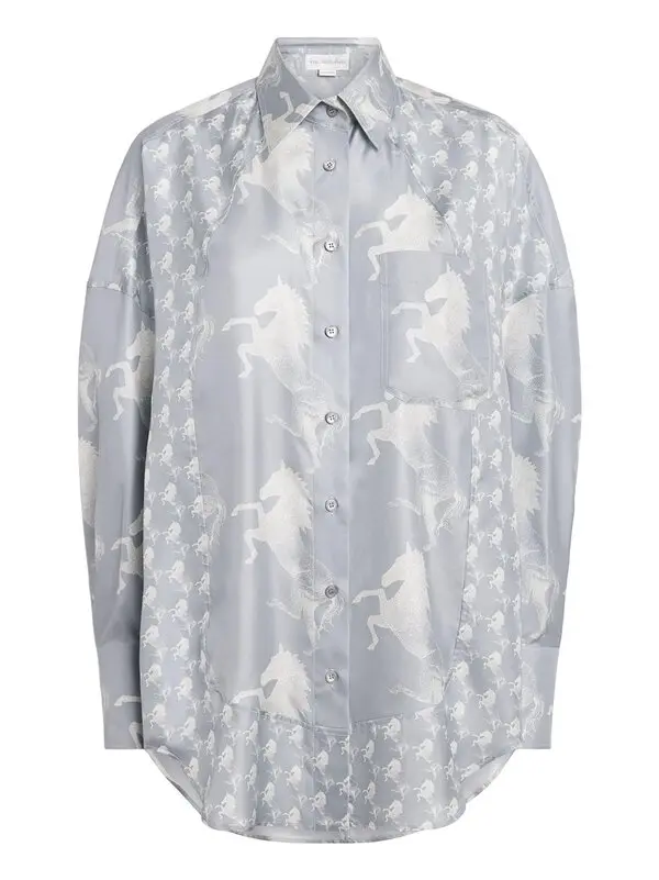 Stella McCartney Silk Unicorn Shirt - Blue