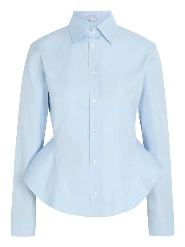 Stella McCartney Peplum Cotton-poplin Shirt - Light Blue
