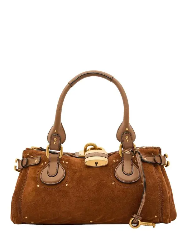 Chloé Paddington Suede Shoulder Bag - Terracotta