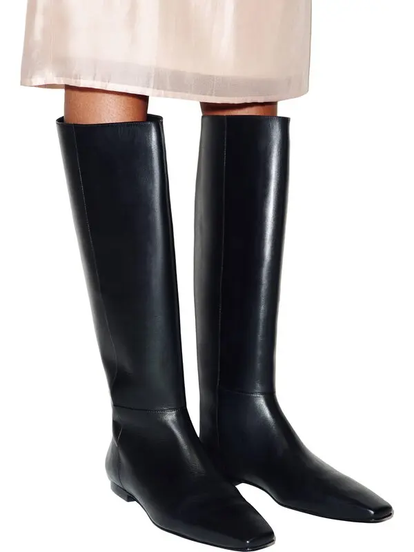 REFORMATION Remy Flat Knee Boot - Black