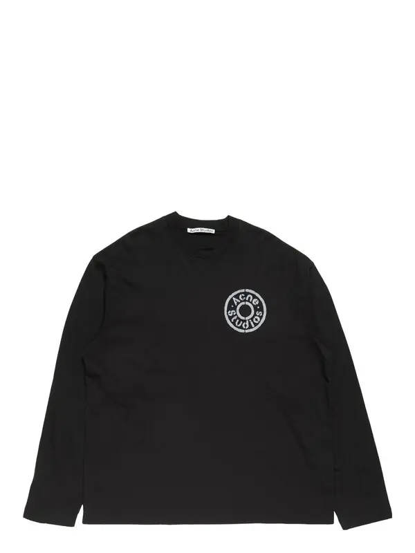 Acne Studios Logo Detailed Crewneck T-shirt - Black
