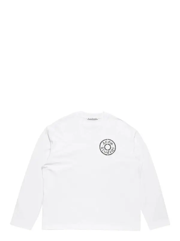 Acne Studios Logo Detailed Crewneck T-shirt - White