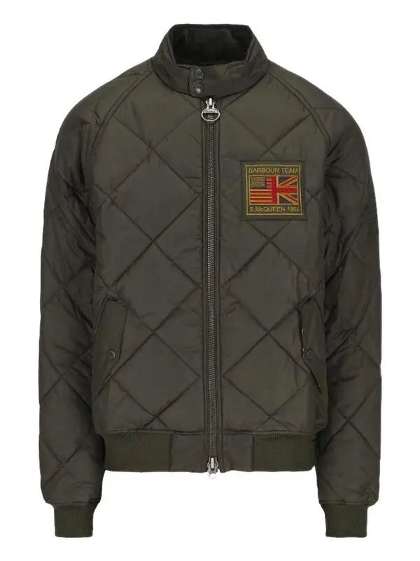 Barbour Logo Patch Zip-up Quilted Jacket - Black