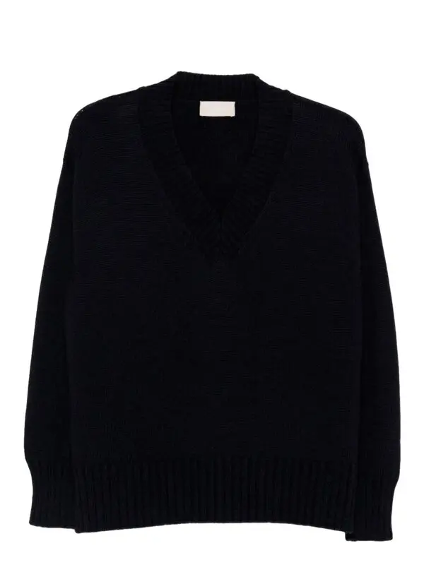 DRUMOHR V-neck Long Sleeve Sweater - Navy