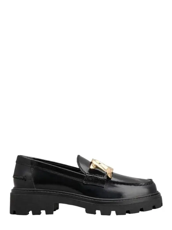 TOD'S Chain-detail Leather Loafers - Black