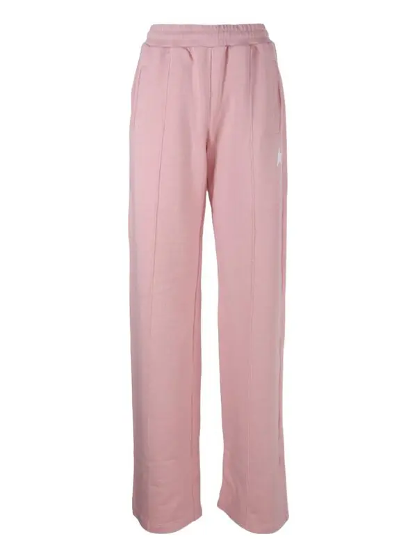 GOLDEN GOOSE Star Embellished Straight Leg Pants - Pink