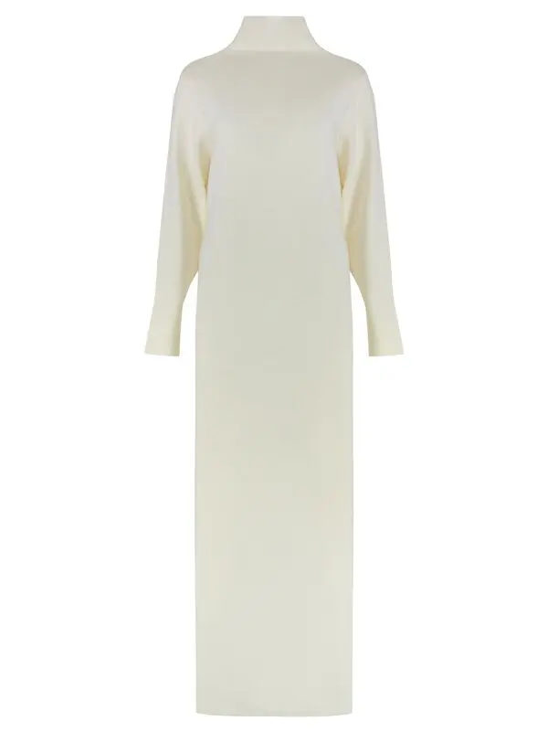 P.a.r.o.s.h Long Sleeve High Neck Maxi Dress - White
