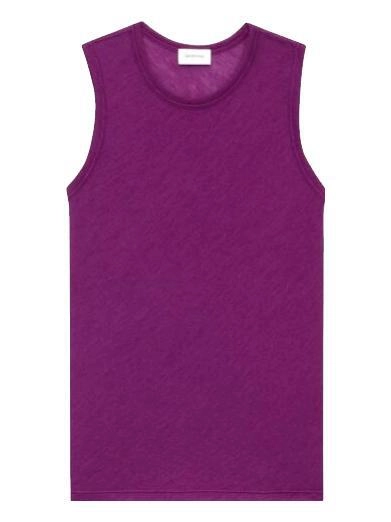Saint Laurent Tank Top In Cashmere And Silk Jersey - Purple