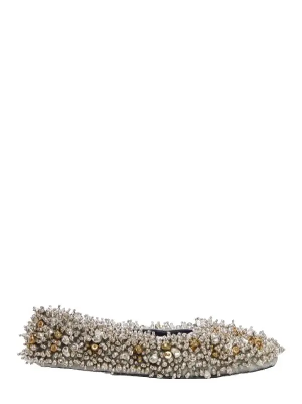 Dries Van Noten Embellished Flats - Nude
