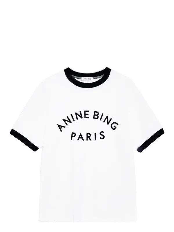 ANINE BING Jaylin Logo-printed Crewneck T-shirt - White