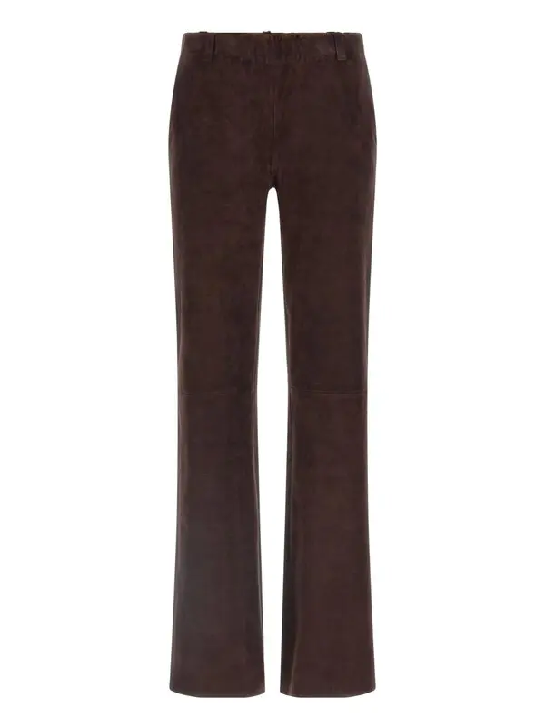 Stouls Flared Suede Trousers - Brown