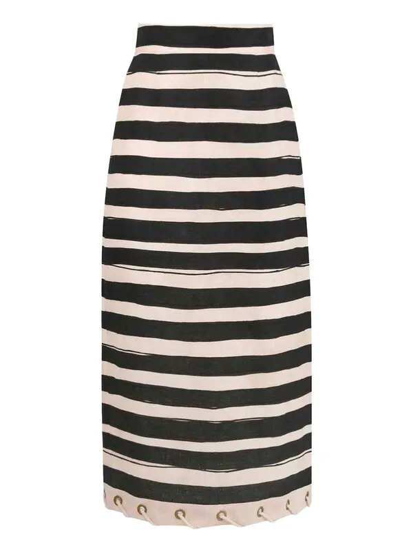 Zimmermann Rebellion Stripe Rope Skirt - Black