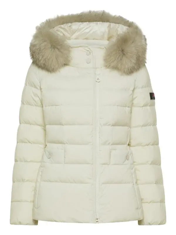 Peuterey Turmalet Down Coat With Fur Trim - Dove Gray